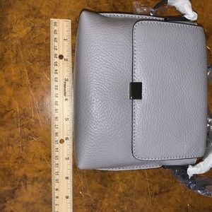 H by Halston | Bags | Halston Small Leather Crossbody Grey Nwt | Poshmark